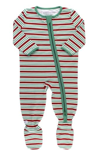 Boy's Peppermint Stripe Footed Pajamas – Sew Much Fun Embroidery